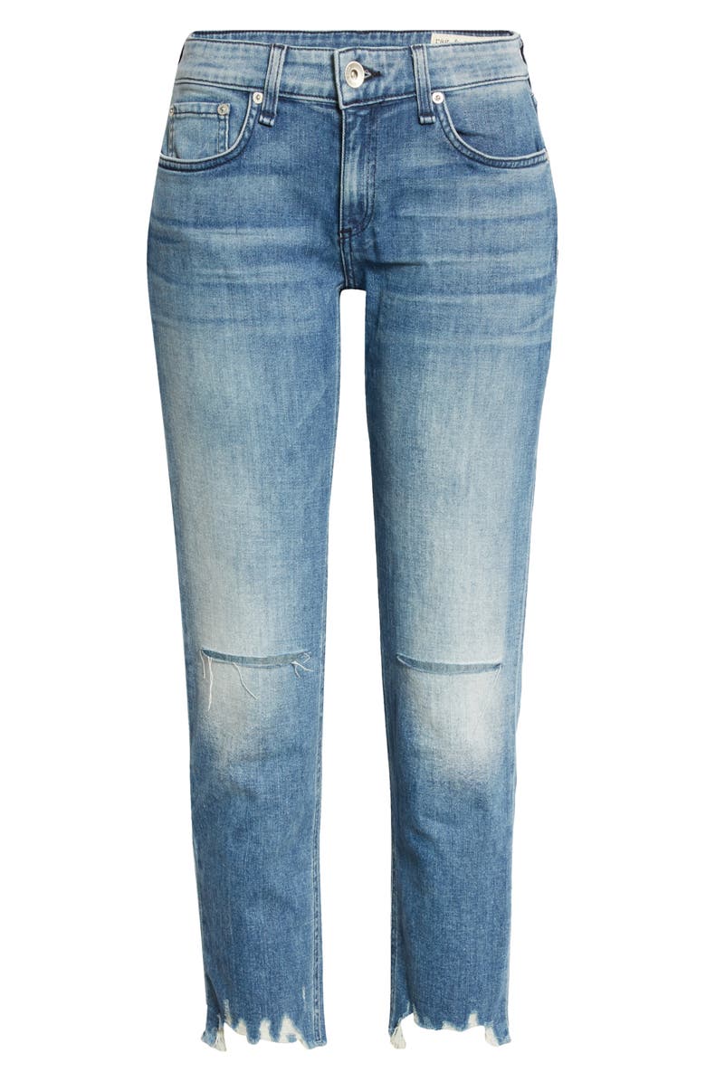 rag & bone Dre Ripped Low Rise Ankle Crop Slim Boyfriend Jeans ...