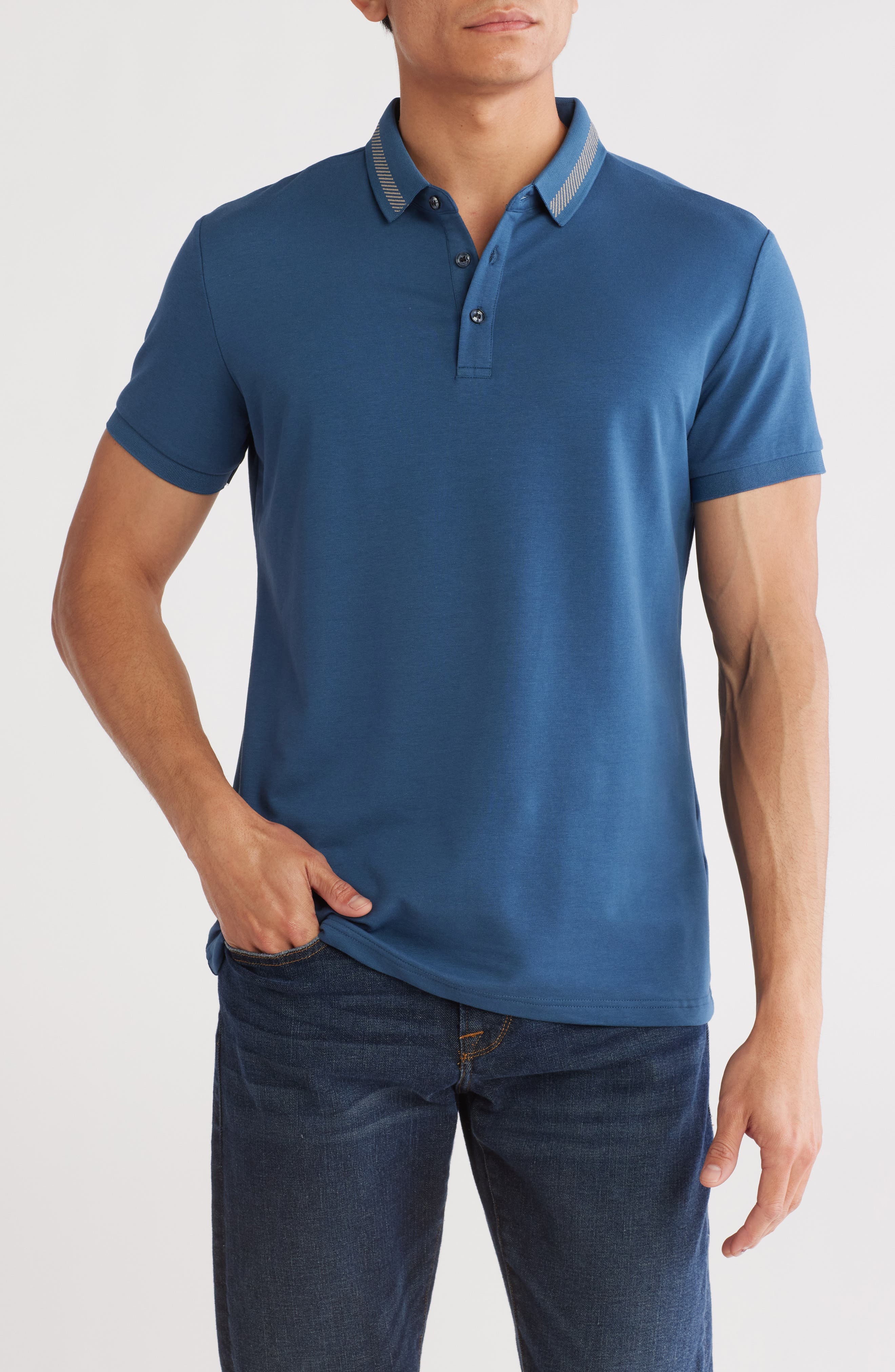 T.R. PREMIUM Slim Fit Stretch Cotton Knit Polo | Nordstromrack