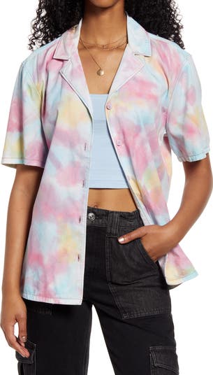 BP. Oversize Tie-Dye Button-Up Shirt | Nordstromrack