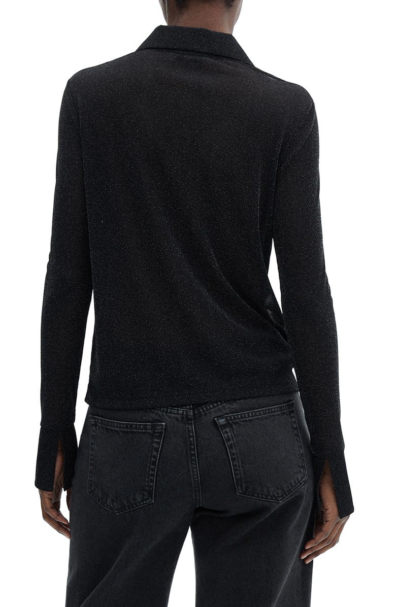 MANGO Metallic Button-Up Shirt | Nordstrom