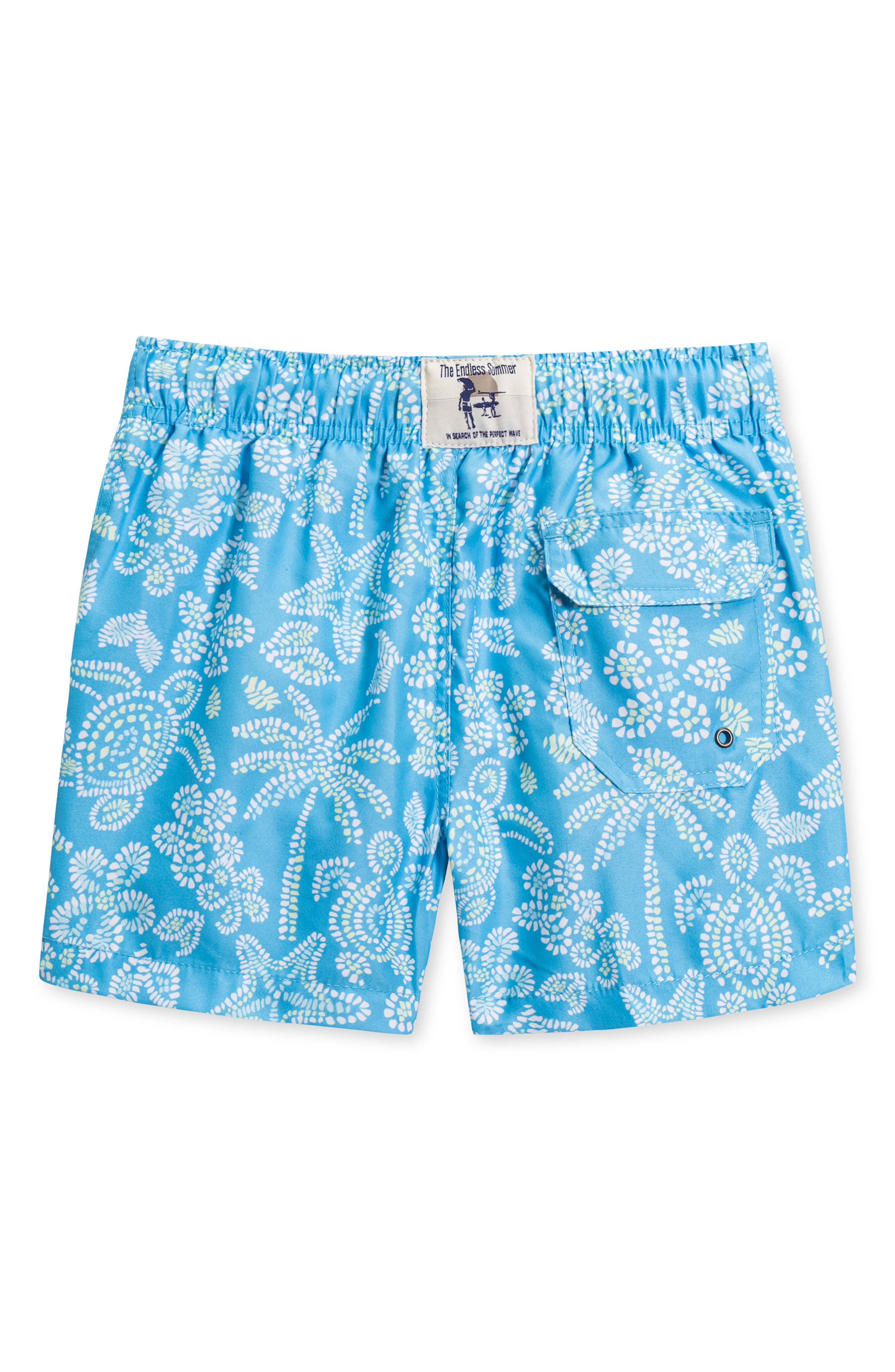 THE ENDLESS SUMMER Kids' Turtles Volley Swim Trunks | Nordstromrack