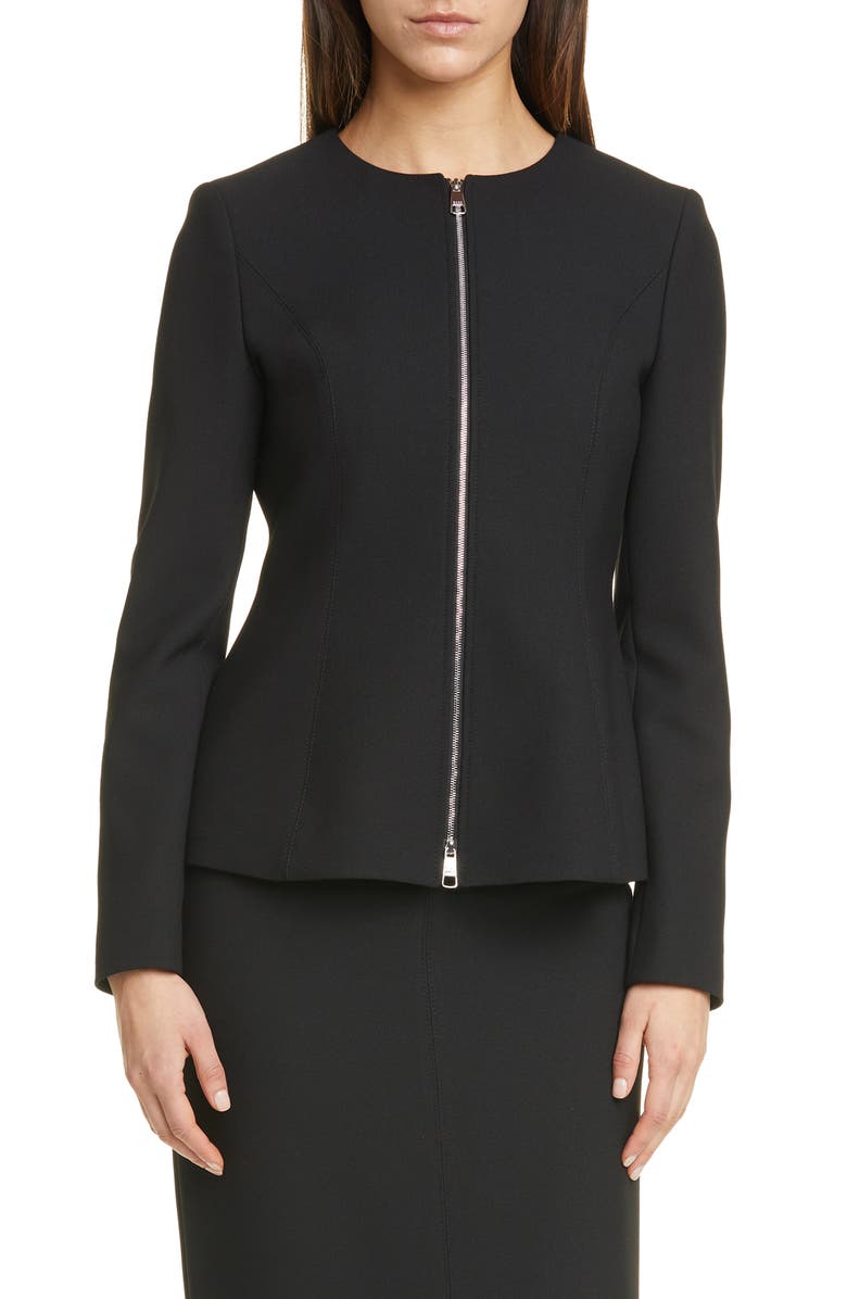 BOSS Jepeplar Zip Front Peplum Jacket | Nordstromrack