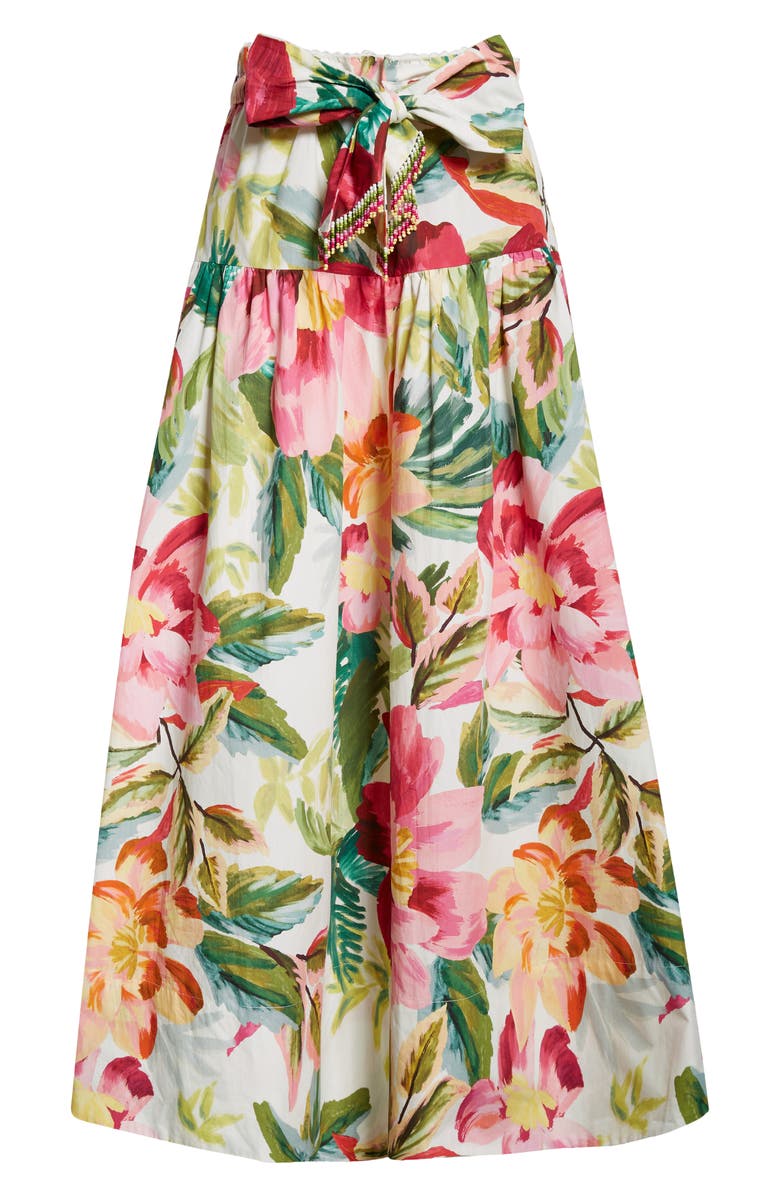 FARM Rio Painted Flowers Belted Cotton Maxi Skirt | Nordstromrack