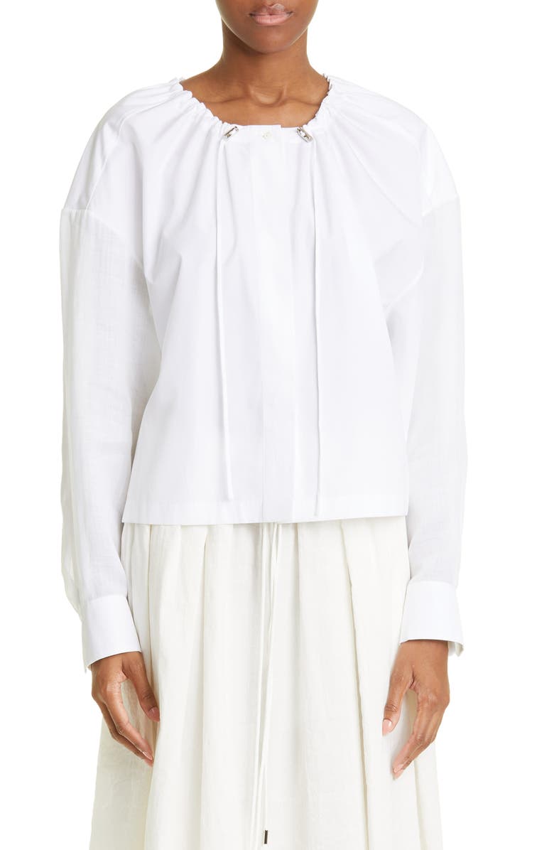 PARTOW Ami Drawstring Gathered Neck Boxy Top | Nordstrom