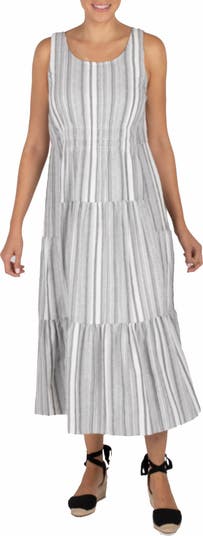 Robbie Bee Striped Ruffle Hem Midi Dress | Nordstromrack