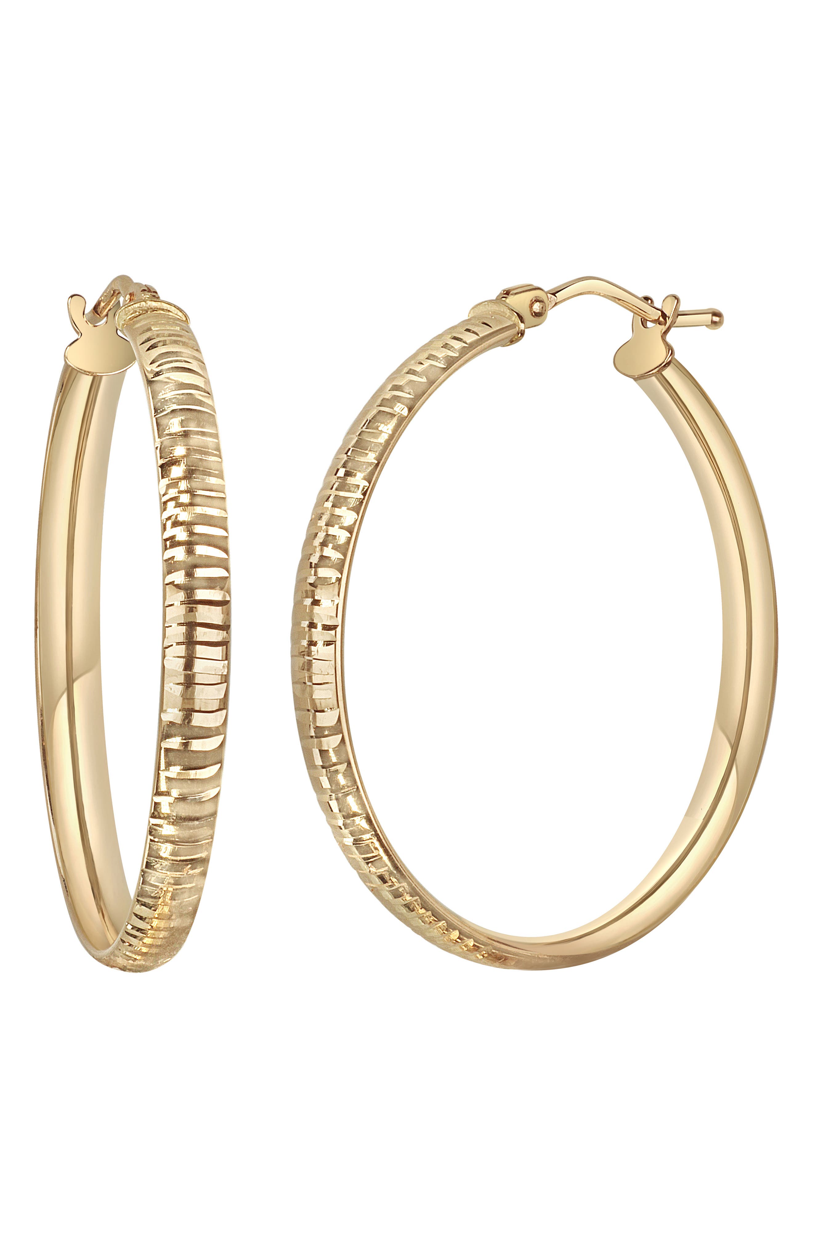 Bony Levy 14K Gold Textured Hoop Earrings | Nordstromrack
