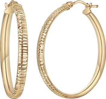 Bony Levy 14K Gold Textured Hoop Earrings | Nordstromrack