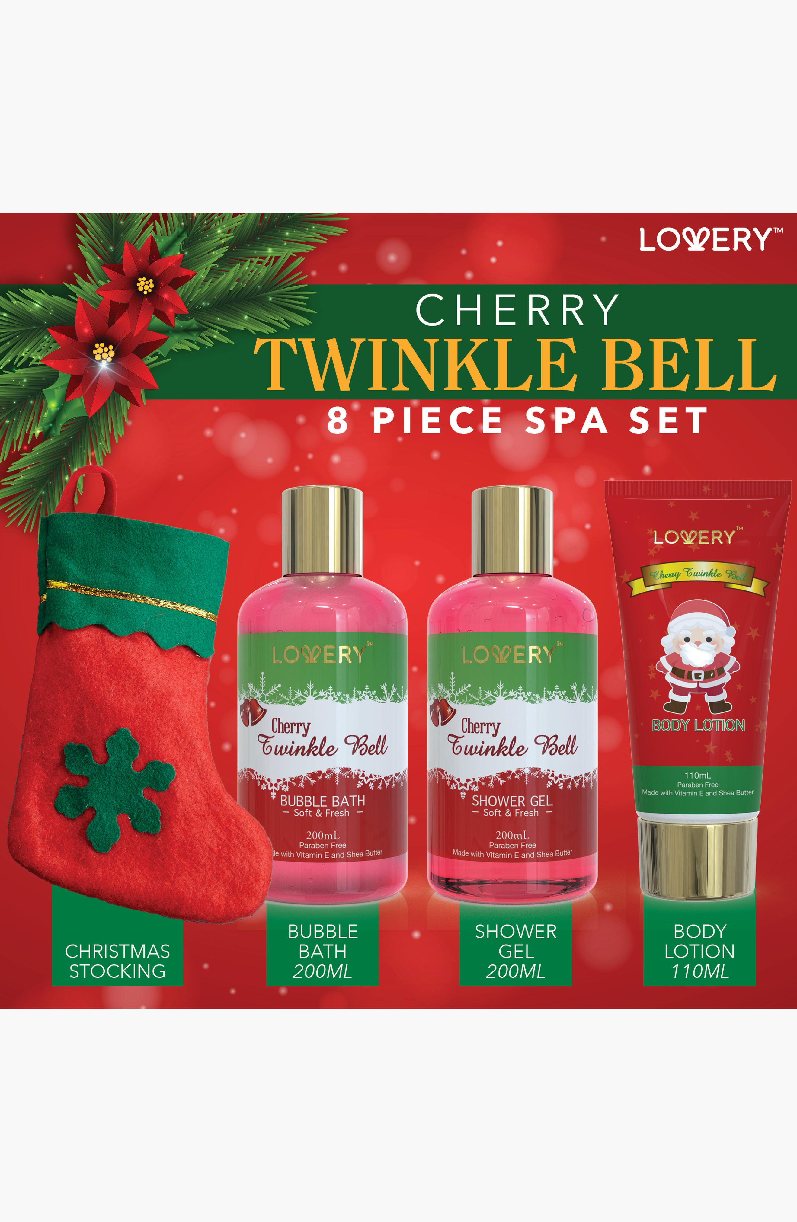 Lovery Cherry Twinkle Bell Home Spa Set | Nordstrom