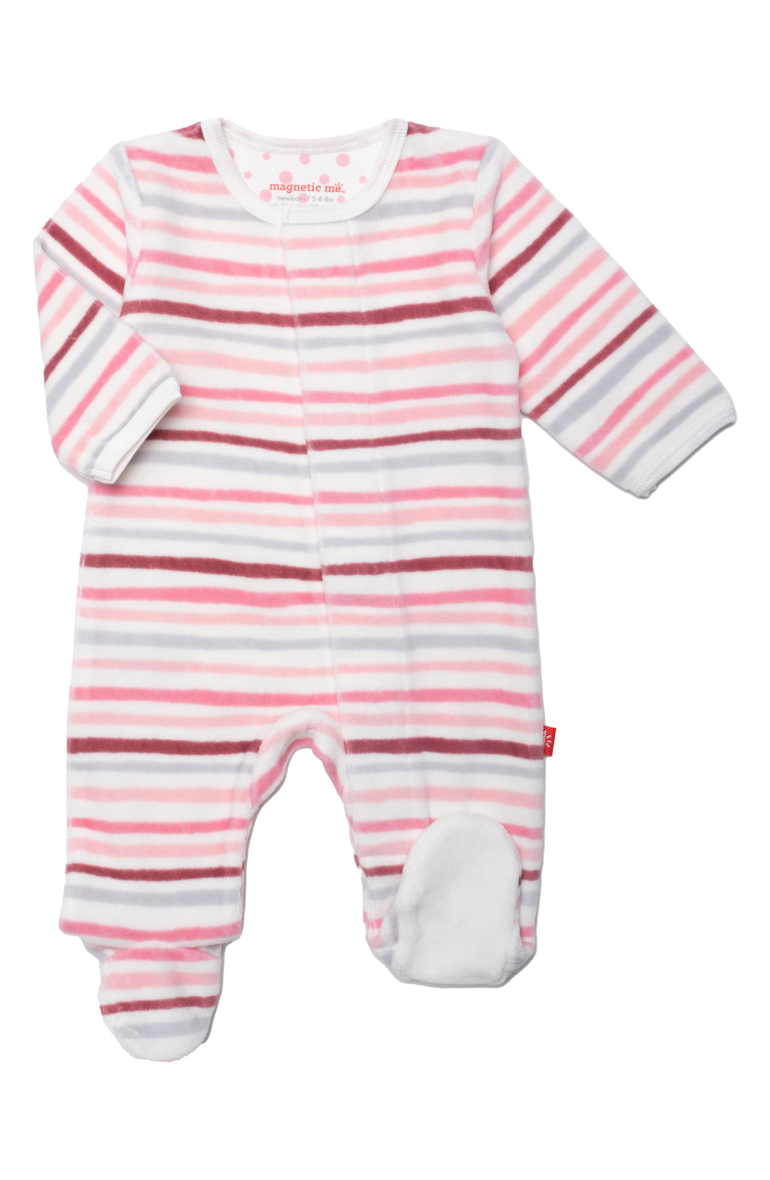 Magnetic Me Stripe Velour Footie | Nordstromrack