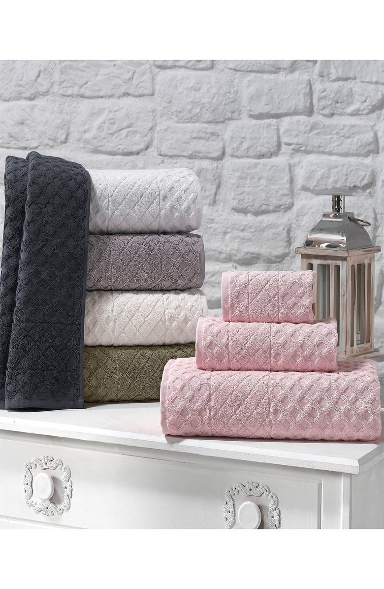 ENCHANTE HOME Glossy Turkish Cotton Bath Towel - Sand - Set of 4 ...