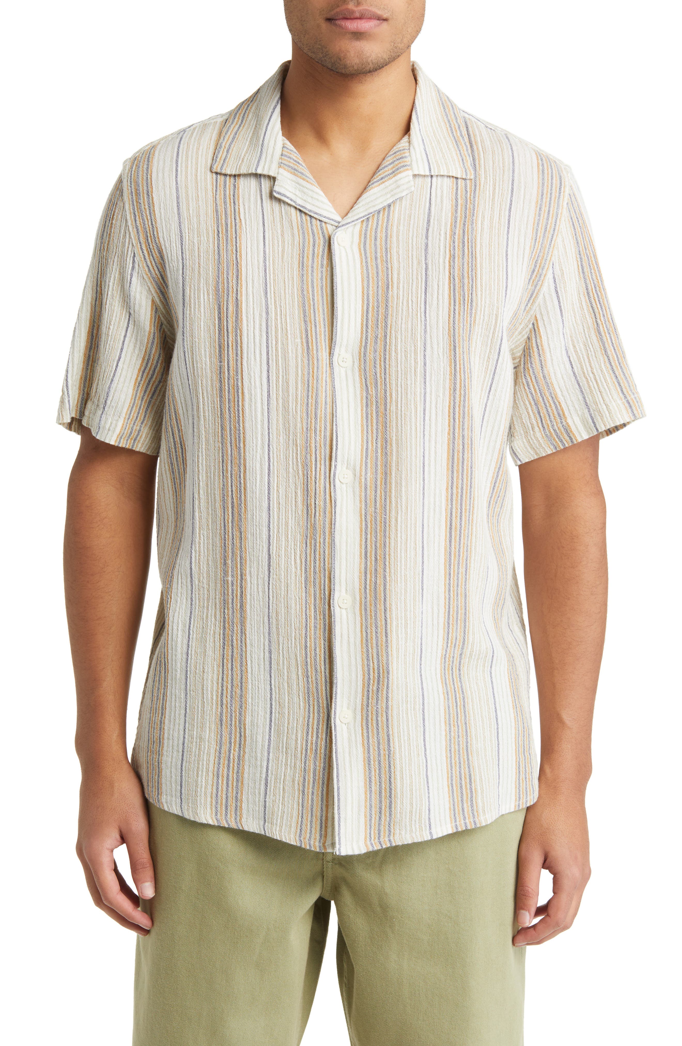 Didcot Stripe Short Sleeve Cotton Button-Up Shirt (Men) | Nordstromrack