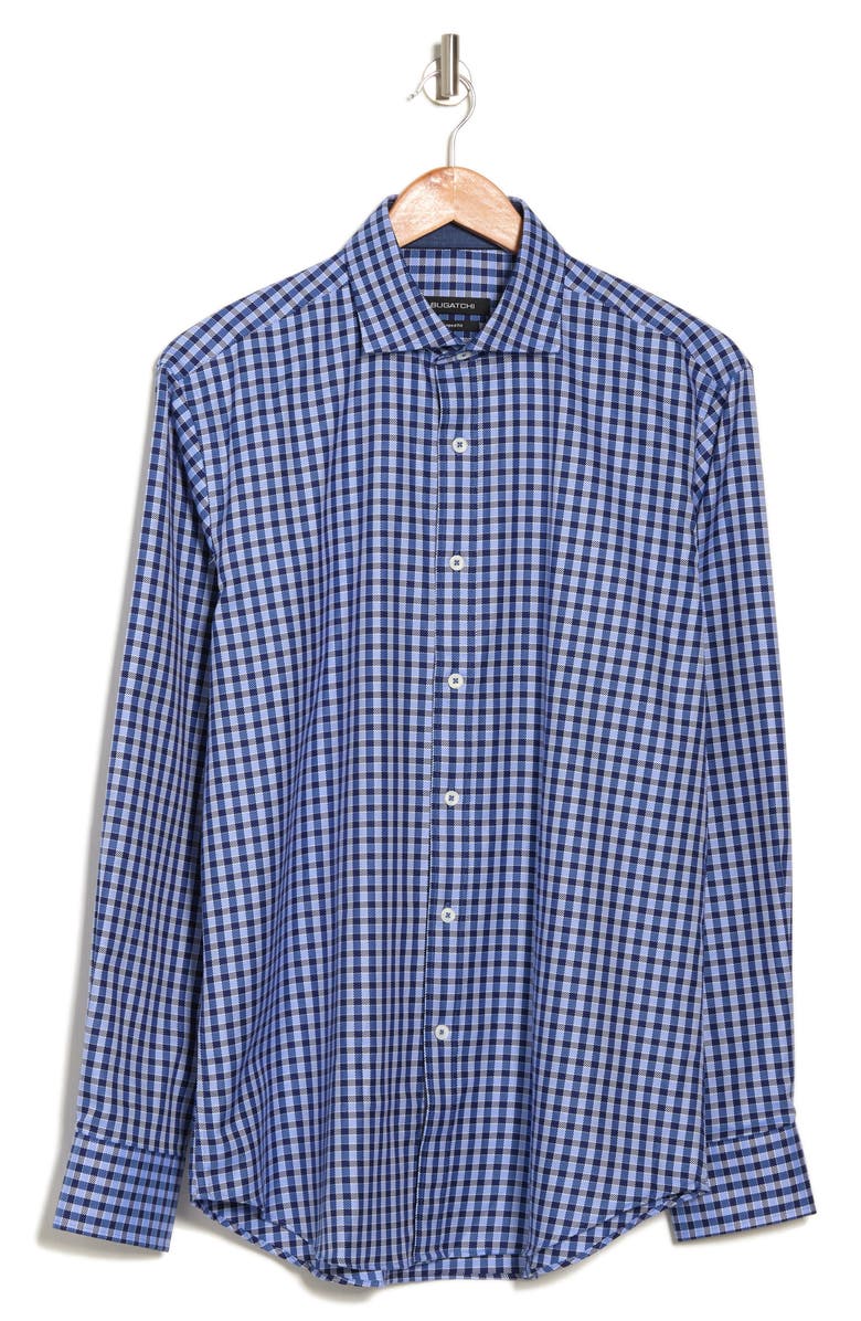 Bugatchi Shaped Fit Long Sleeve Check Print Button-Up Shirt | Nordstromrack