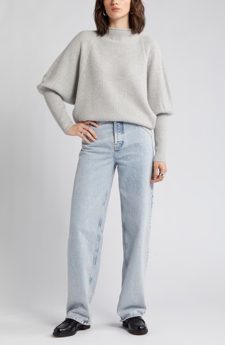 Nordstrom Signature Textured Juliet Sleeve Cashmere Sweater | Nordstromrack