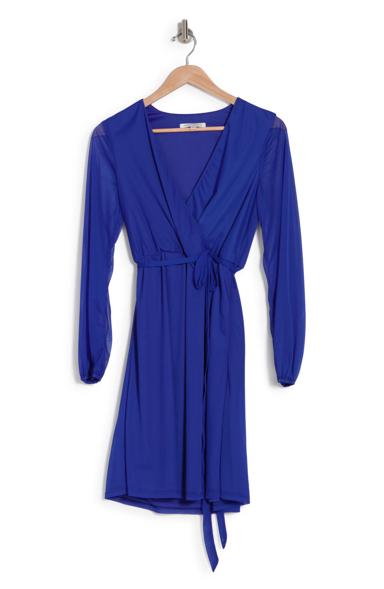 TASH AND SOPHIE Chiffon Long Sleeve Wrap Dress | Nordstromrack