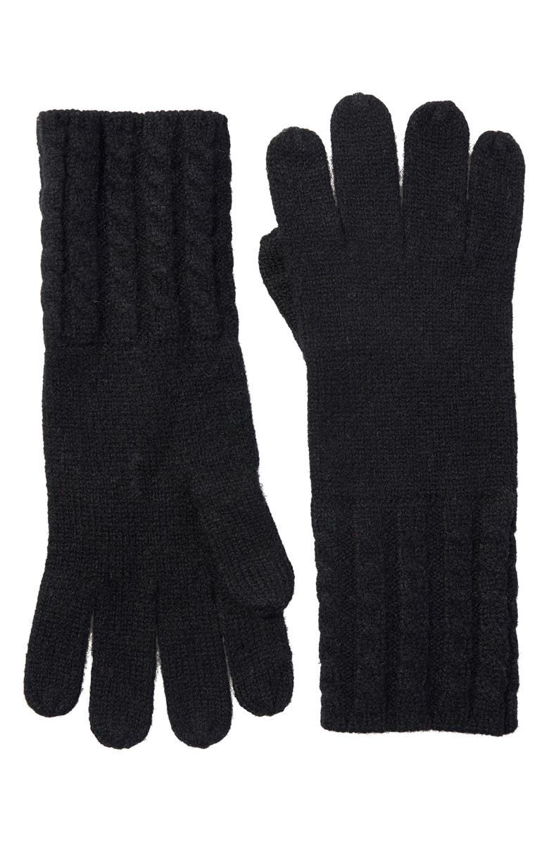 Amicale Cable Knit Cuff Cashmere Gloves | Nordstromrack