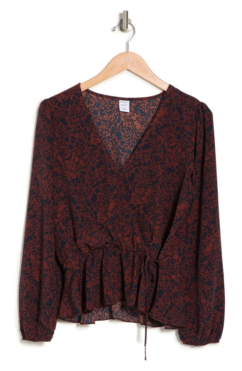 Melrose and Market Print Faux Wrap Top | Nordstromrack