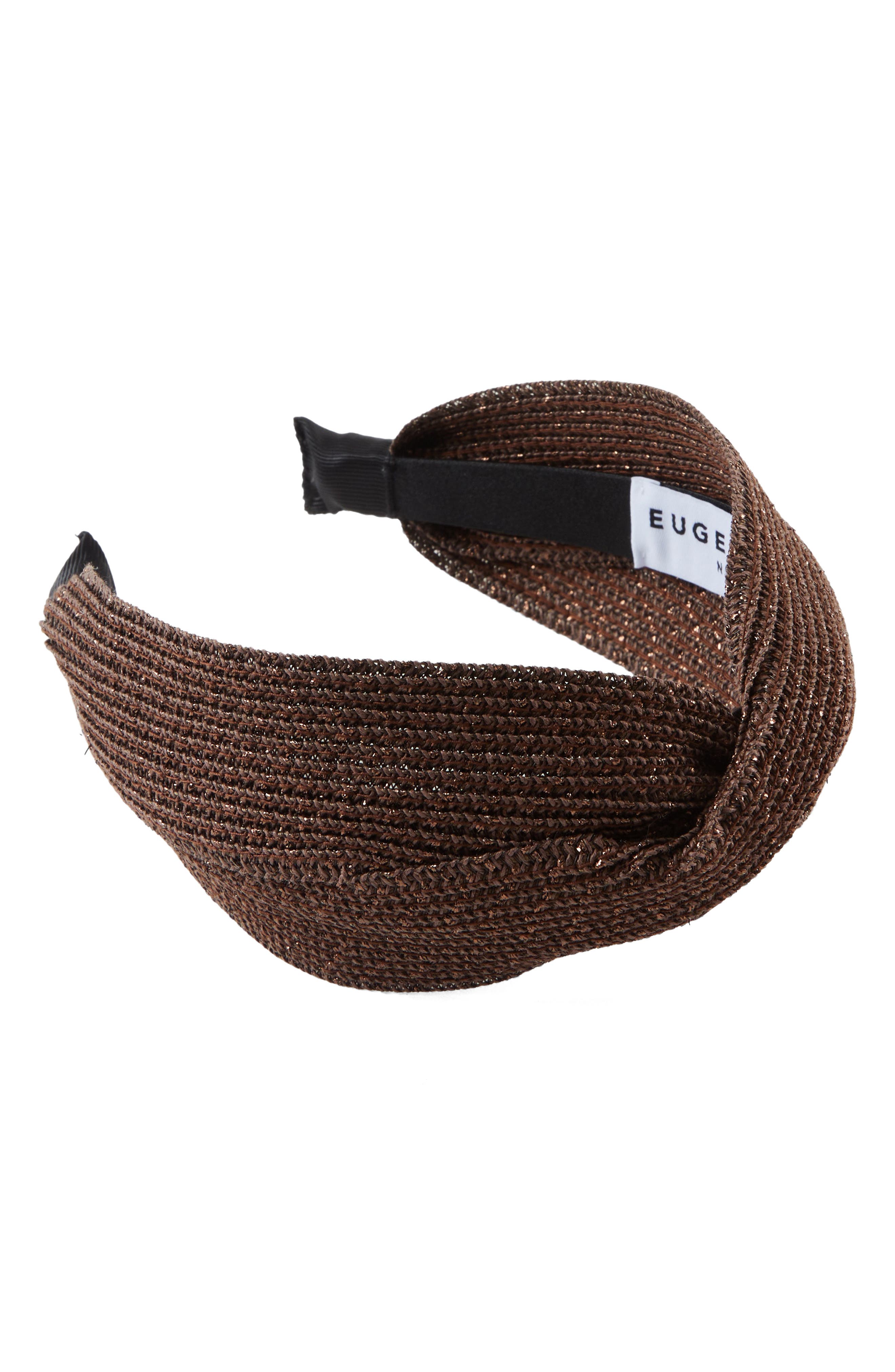 Eugenia Kim Rosanna Metallic Straw Knotted Headband | Nordstrom