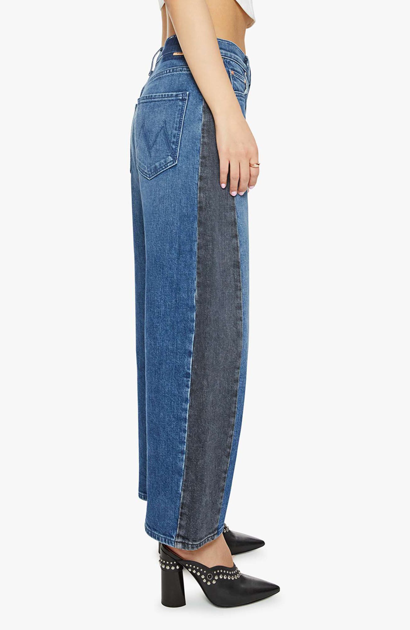 MOTHER Lil Half Pipe Flood High Waist Ankle Wide Leg Jeans | Nordstrom