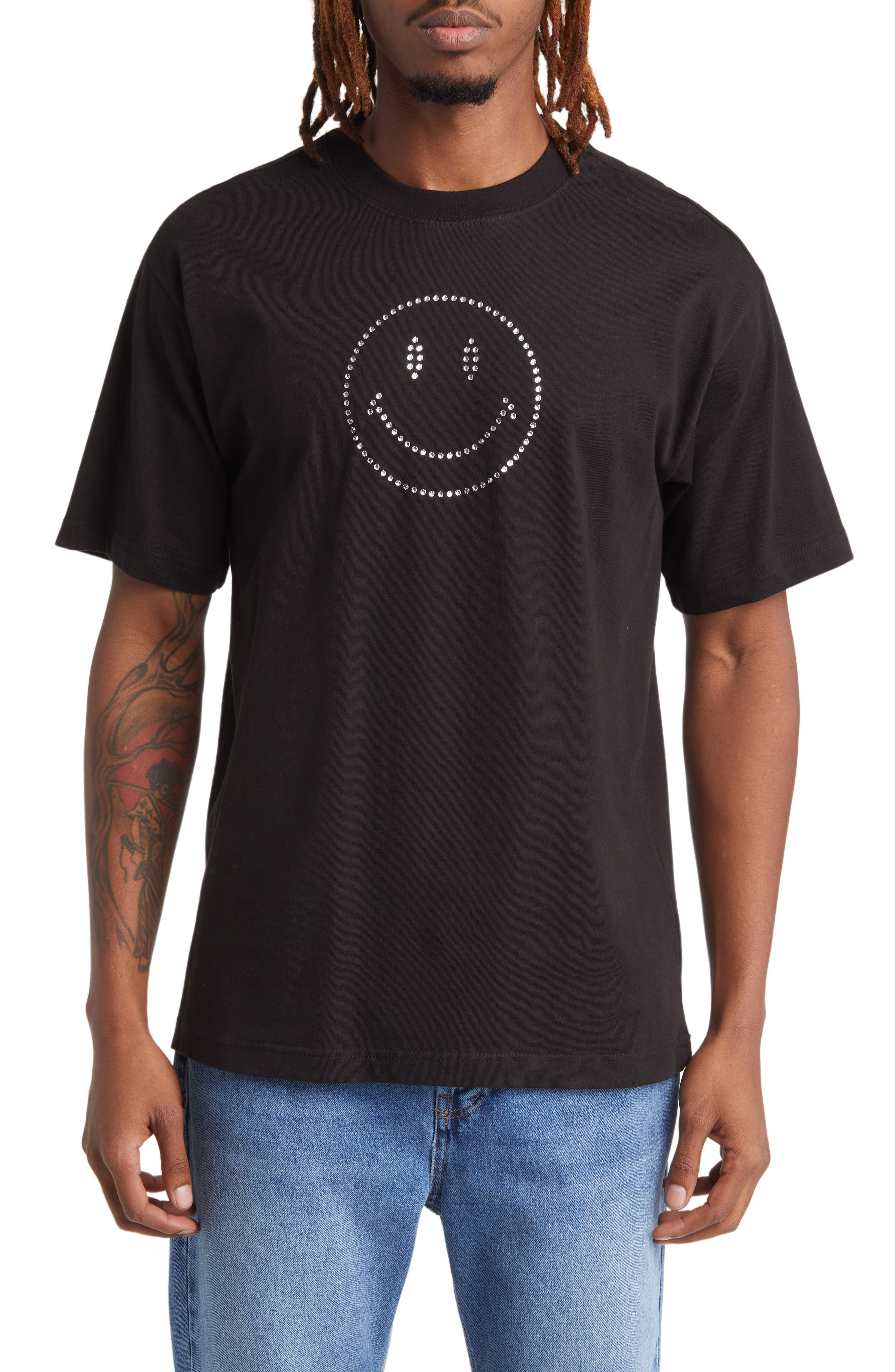 MARKET SMILEY® Swarovski® Crystal Embellished Cotton T-Shirt ...