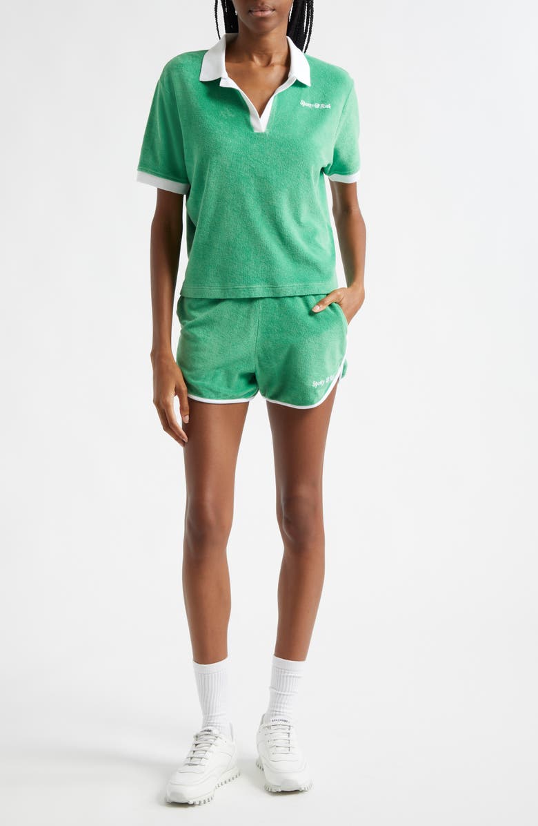 Sporty & Rich Italic Logo Cotton Terry Polo | Nordstromrack