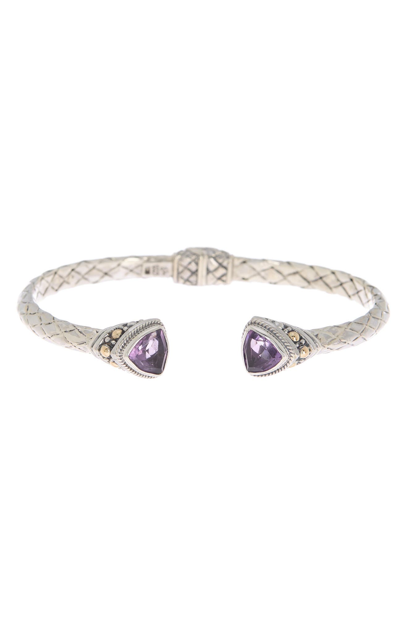 SAMUEL B. Stainless Steel & 18K Gold Woven Design Hinged Bangle W ...