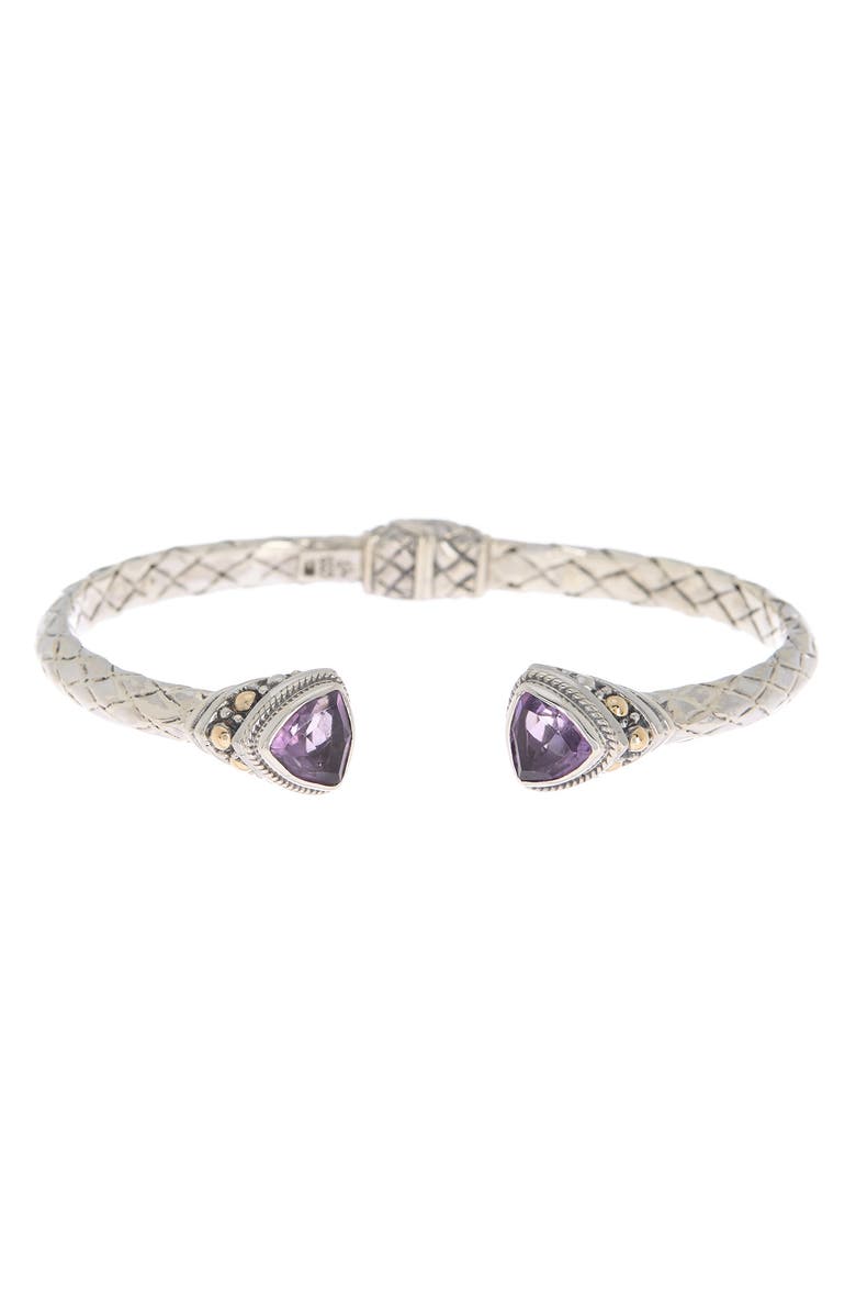 SAMUEL B. Stainless Steel & 18K Gold Woven Design Hinged Bangle W ...
