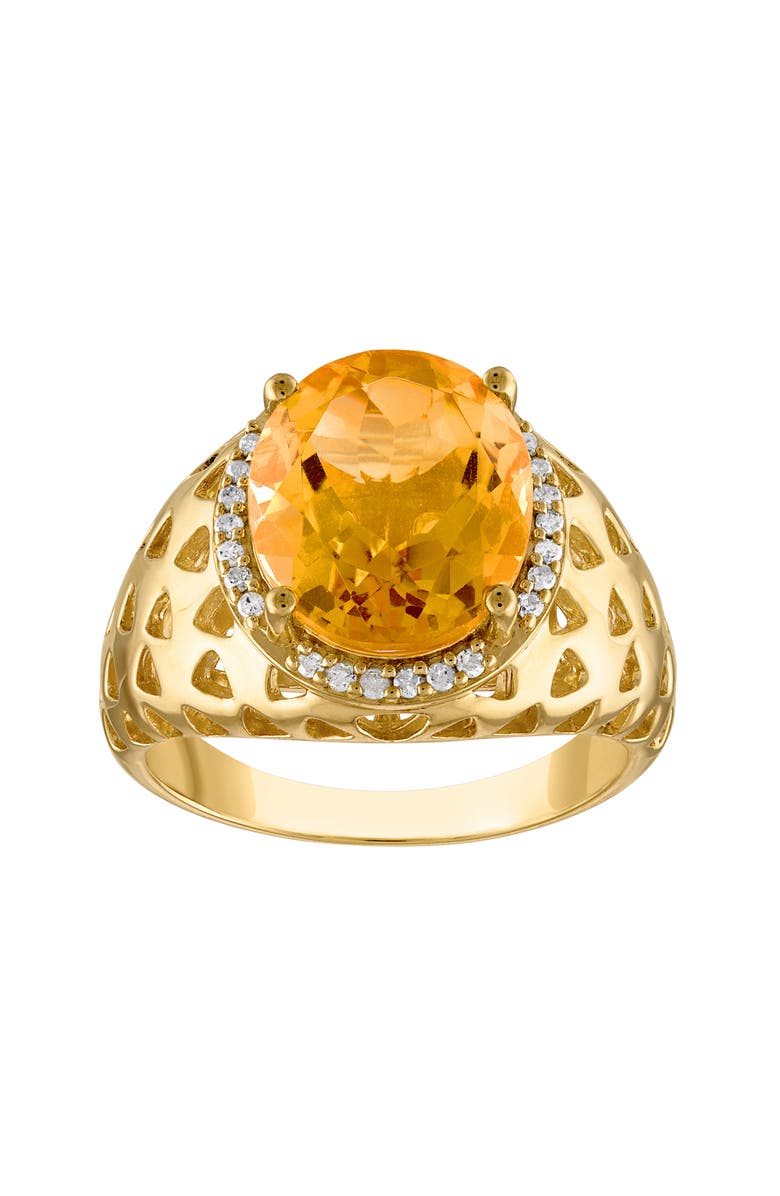 FZN 14K Gold Over Silver Citrine & Diamond Ring | Nordstromrack
