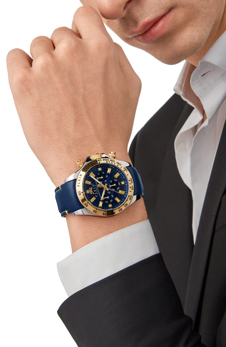 PHILIPP PLEIN Nobile Chronograph Leather Strap Watch, 43mm | Nordstromrack