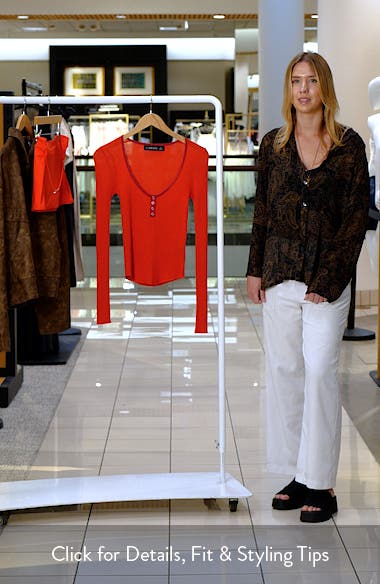 LIONESS Nineties Rib Long Sleeve Henley | Nordstromrack