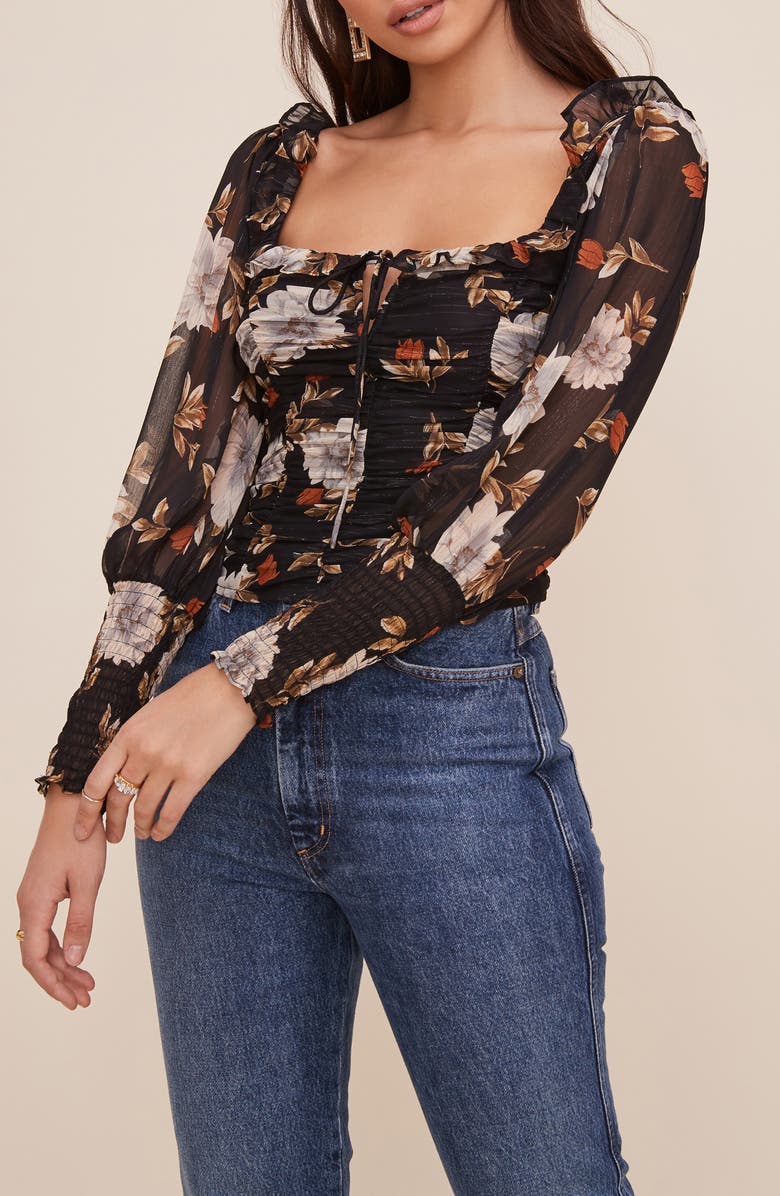 ASTR the Label Ruched Square Neck Top | Nordstrom