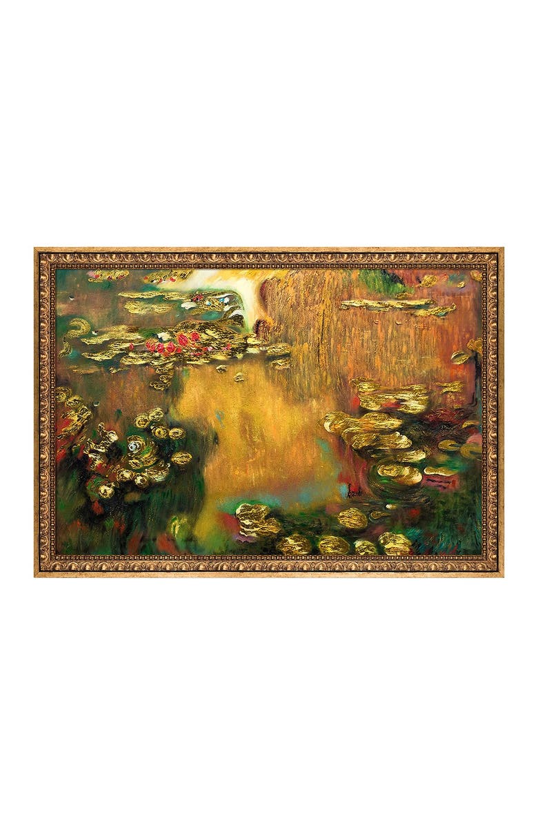 OVERSTOCK ART Water Lilies (Luxury Line) by Claude Monet Framed Canvas ...