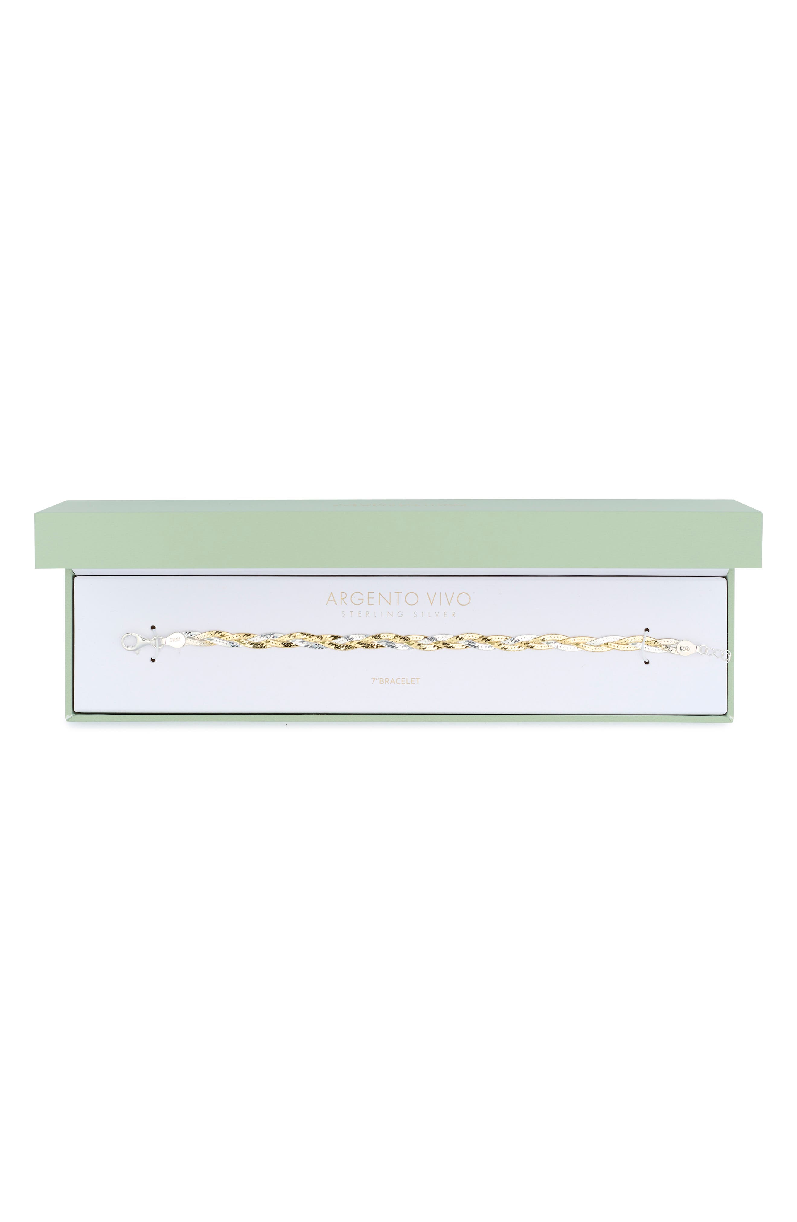 Argento Vivo Sterling Silver Mixed Braid Chain Bracelet | Nordstromrack