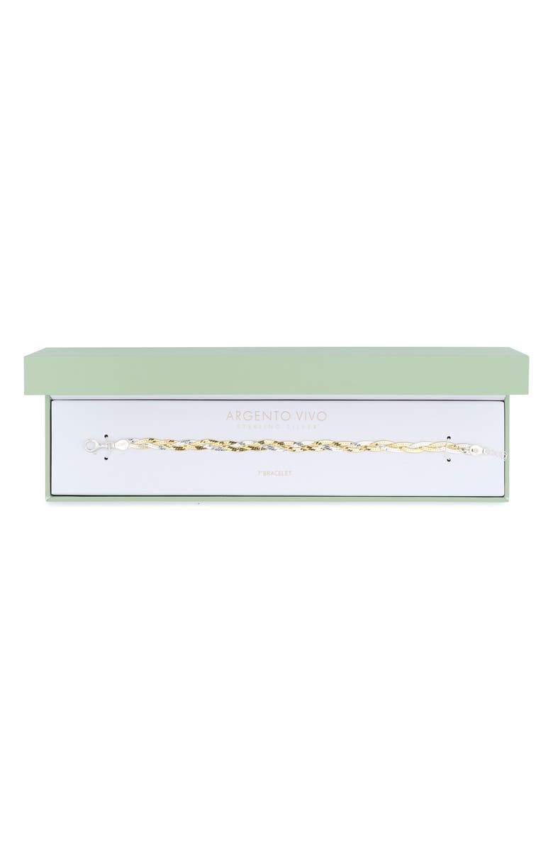 Argento Vivo Sterling Silver Mixed Braid Chain Bracelet | Nordstromrack