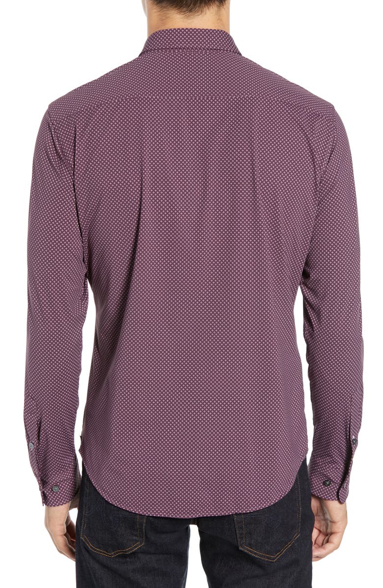BOSS Robbie Slim Fit Diamond Performance Sport Shirt | Nordstromrack