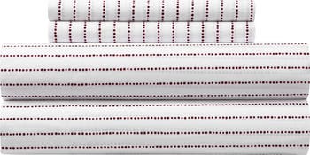 CHIC Karley White & Wine Red Dot Microfiber Sheet Set - Queen Size ...