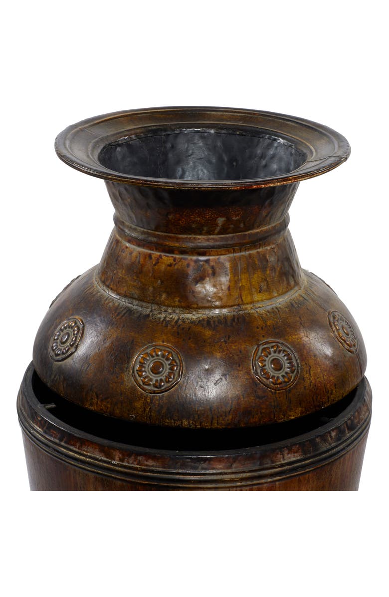SONOMA SAGE HOME Brown Metal Indoor Outdoor Large Vase with Floral ...