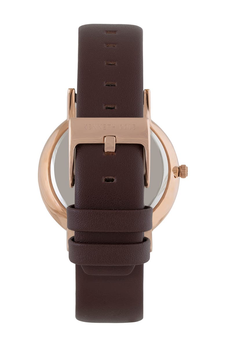 Kenneth Cole New York Men's Multifunction Leather Strap Watch, 42mm ...