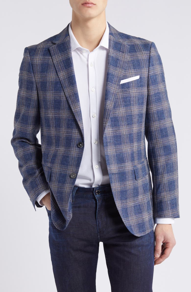 BOSS Hutson Plaid Wool Blend Sport Coat | Nordstromrack
