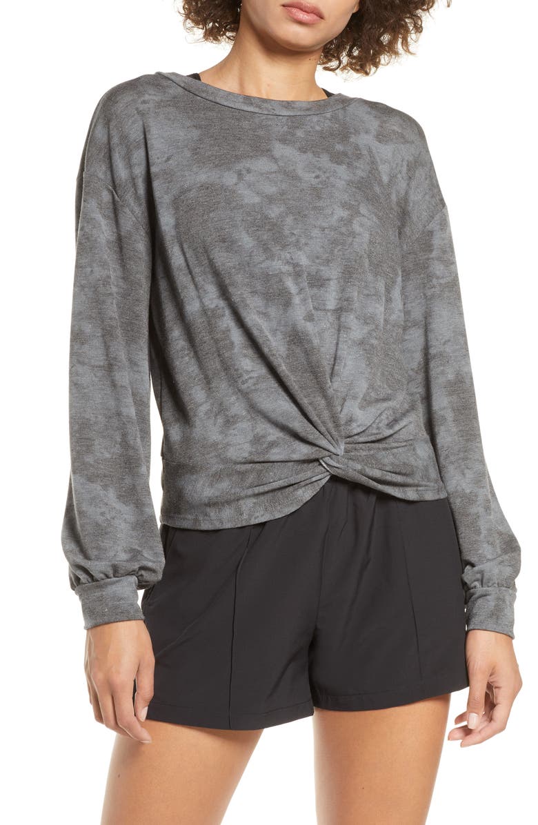 Zella Tie Dye Twist Front Pullover | Nordstrom