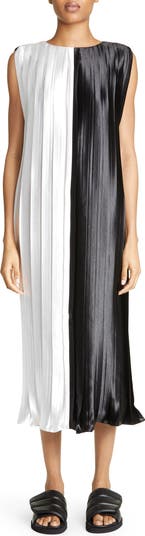 PARTOW Colette Pleated Two-Tone Midi Dress | Nordstrom