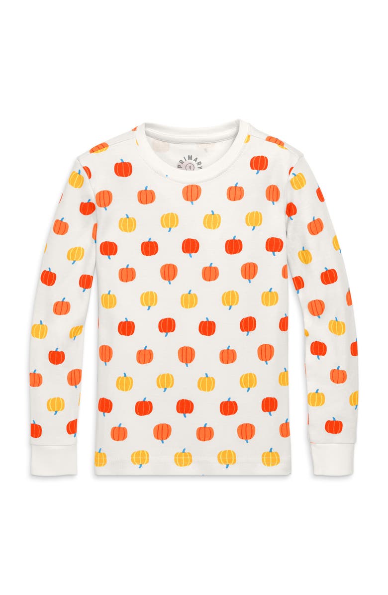 Primary Kids Organic Long Sleeve Pj Top In Candy Pumpkins | Nordstrom