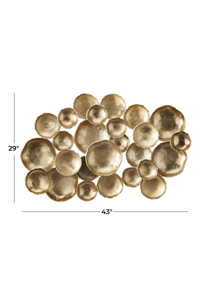 VIVIAN LUNE HOME Gold Aluminum Plate Wall Decor with Uneven Edges ...