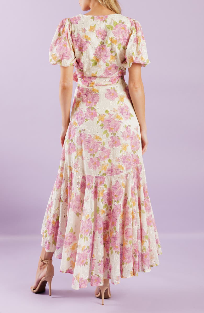 FLYING TOMATO Embroidered Eyelet Wrap Style Dress | Nordstromrack