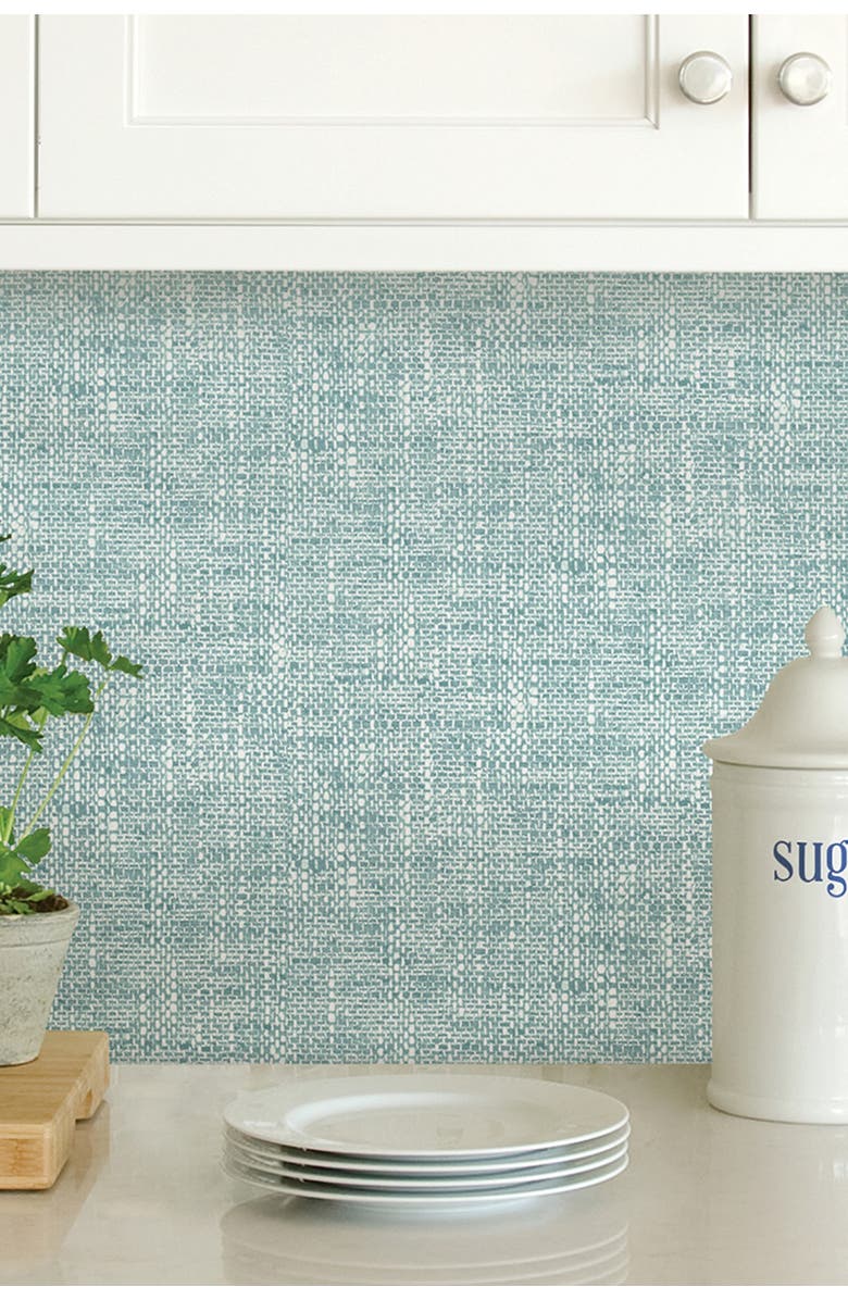 Wallpops Aqua Poplin Texture Peel and Stick Wallpaper | Nordstromrack