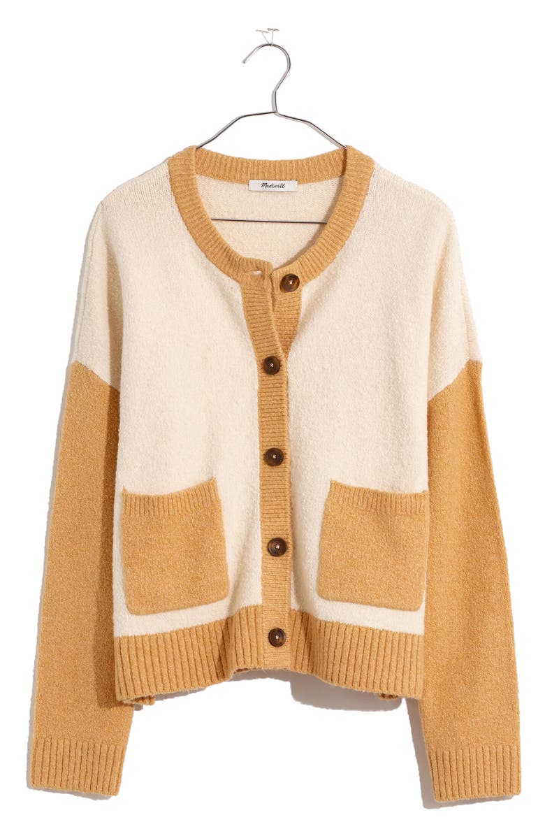 Madewell Colburne Colorblock Coziest Textured Yarn Cardigan Sweater ...