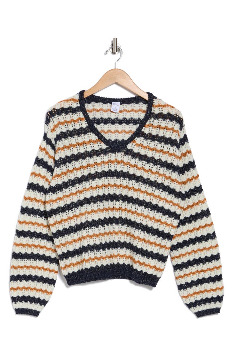 Melrose and Market Zig Zag Knit V-Neck Pullover Sweater | Nordstromrack