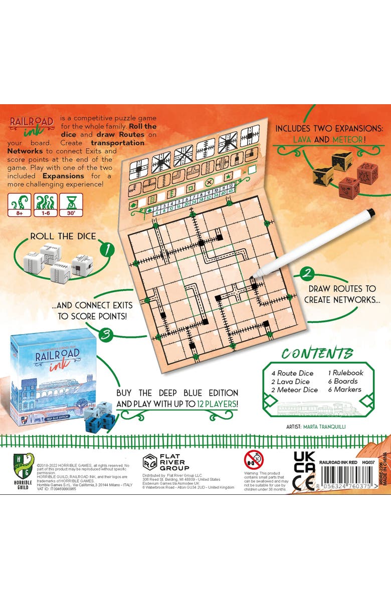 Horrible Games Fitz Games Railroad Ink Blazing Red Strategy Board Game ...