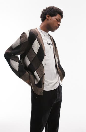 Topman Diamond Pattern Cardigan | Nordstrom