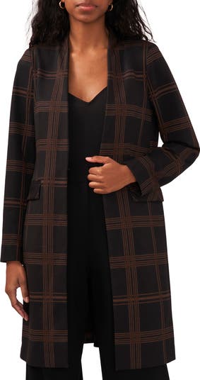 Halogen® Windowpane Plaid Topper Coat | Nordstrom