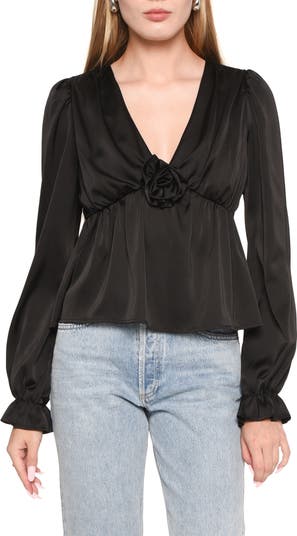 WAYF x Jourdan Sloane Candace Long Sleeve Chiffon Top | Nordstrom